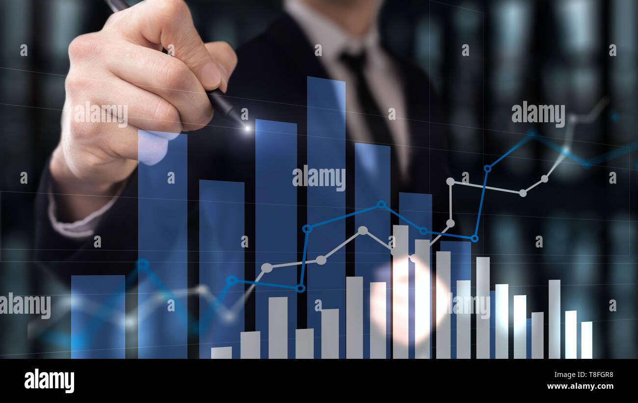 Financial growth graph. Sales increase, marketing strategy concept ...