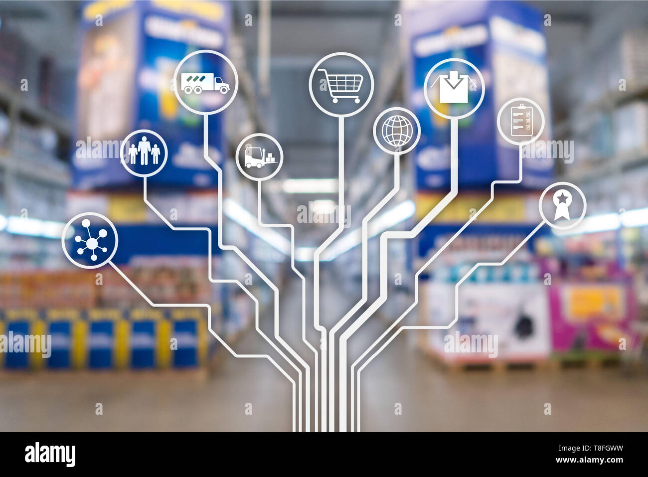 Retail concept marketing channels E-commerce Shopping automation on ...