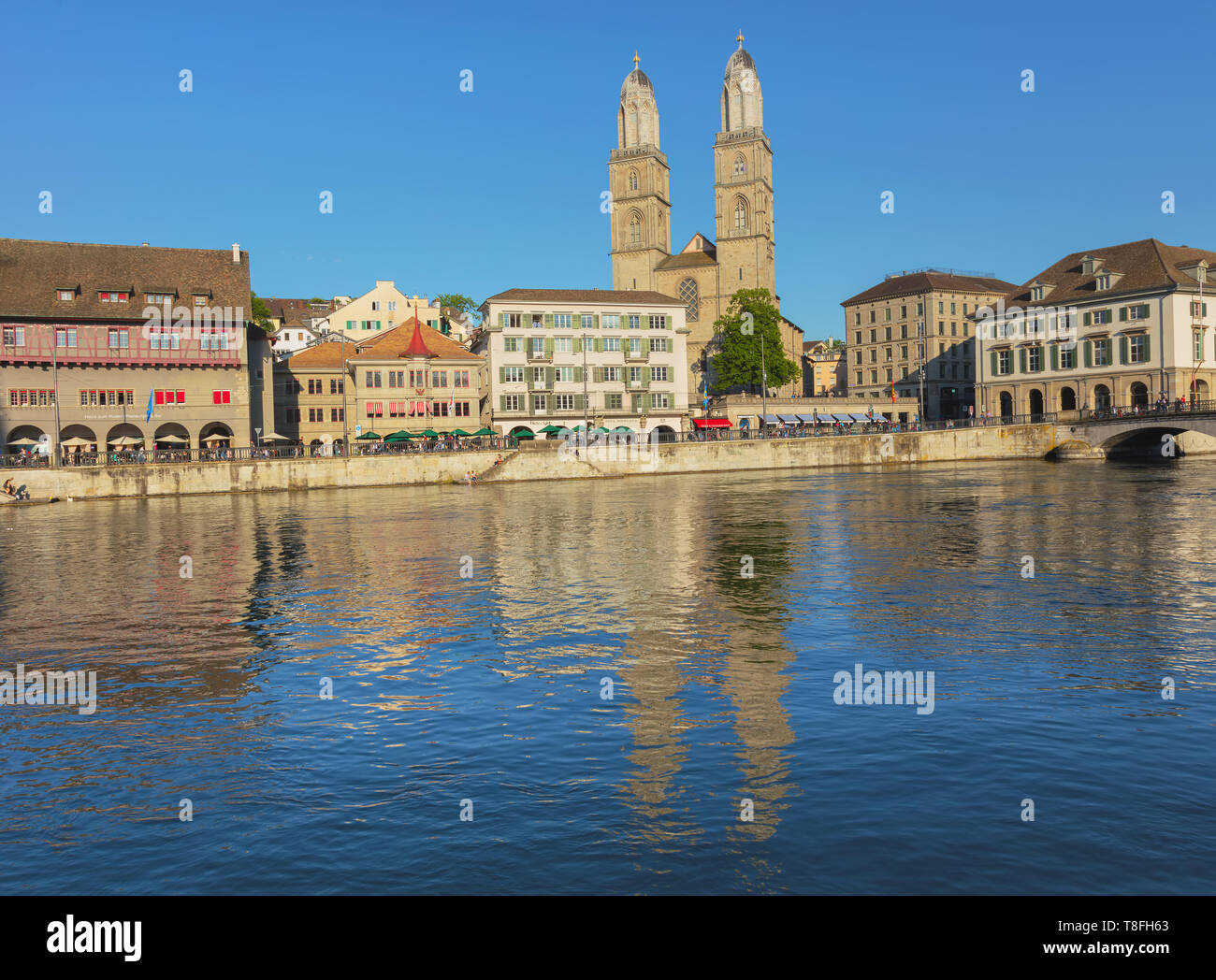 Zurich, Switzerland - May 11, 2018: buildings of the historic part of ...