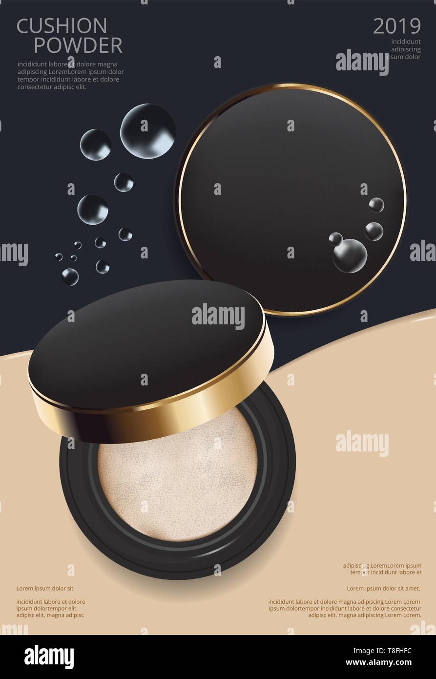 Makeup Powder Cushion Poster Template Vector Illustration Stock Vector ...