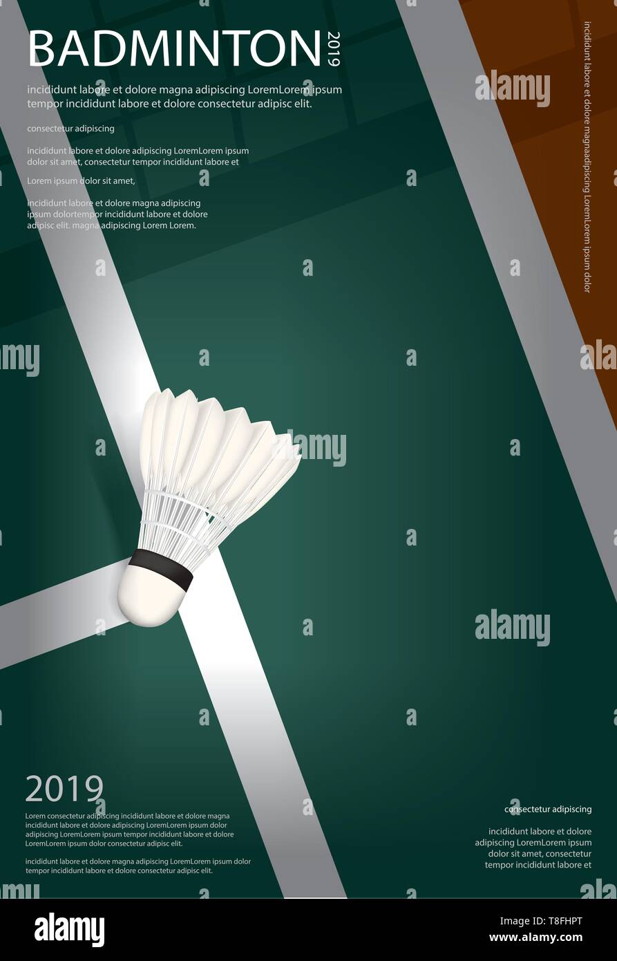 Badminton Championship Poster Vector illustration Stock Vector Image ...