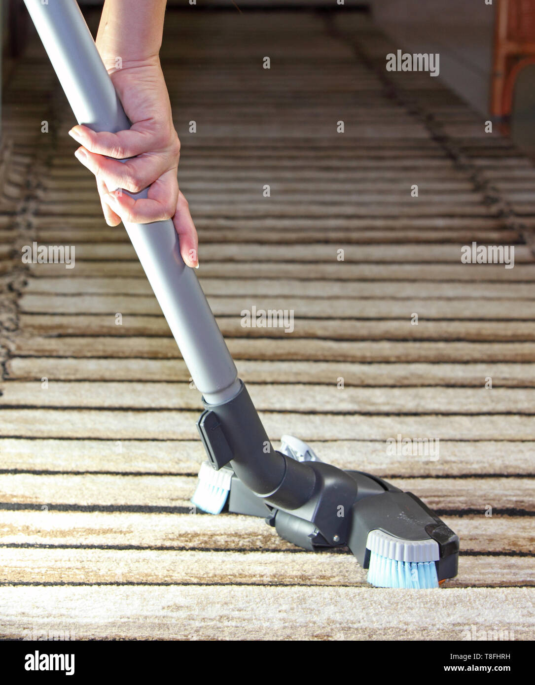 Woman vacuum cleaner on white hi-res stock photography and images - Alamy