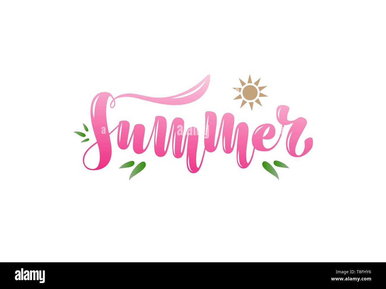 Vector illustration with handwritten phrase - Summer. Typography ...