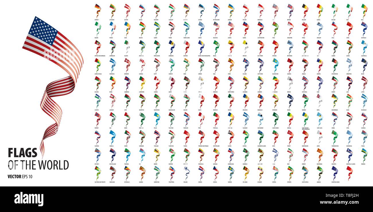 National flags of the countries. Vector illustration on white ...