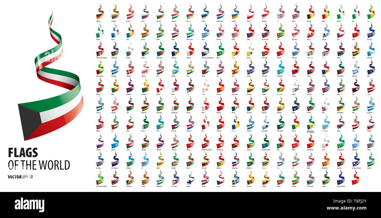 National flags of the countries. Vector illustration on white ...