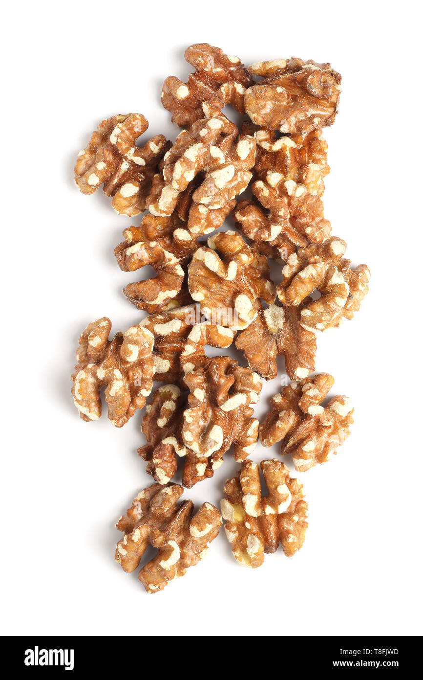 Raw Walnut Kernels on White Background Stock Photo - Alamy