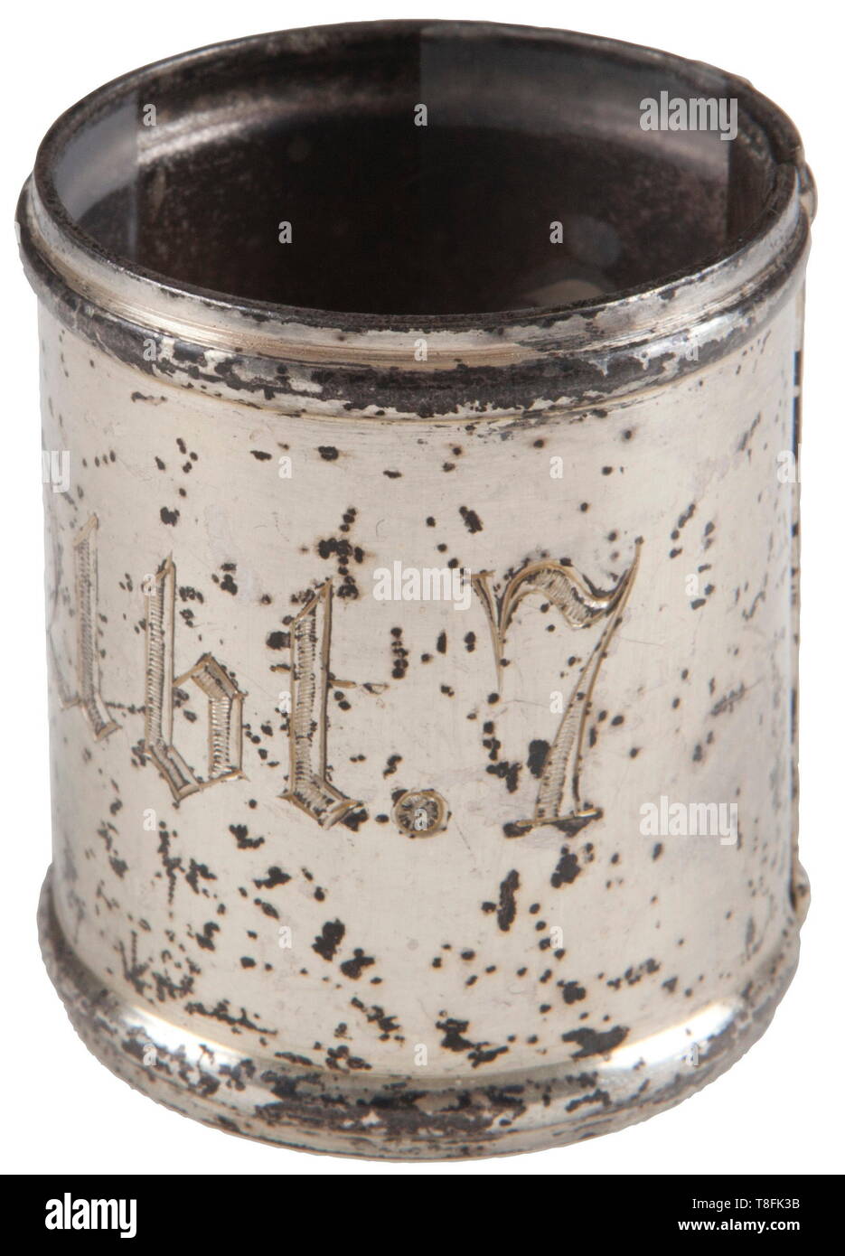 A regimental flag battalion ring Silver-plated tombak engraved "Beob ...