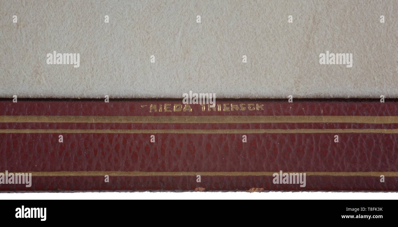 Kapitänleutnant Hermann Rasch - an award document with folder for the ...