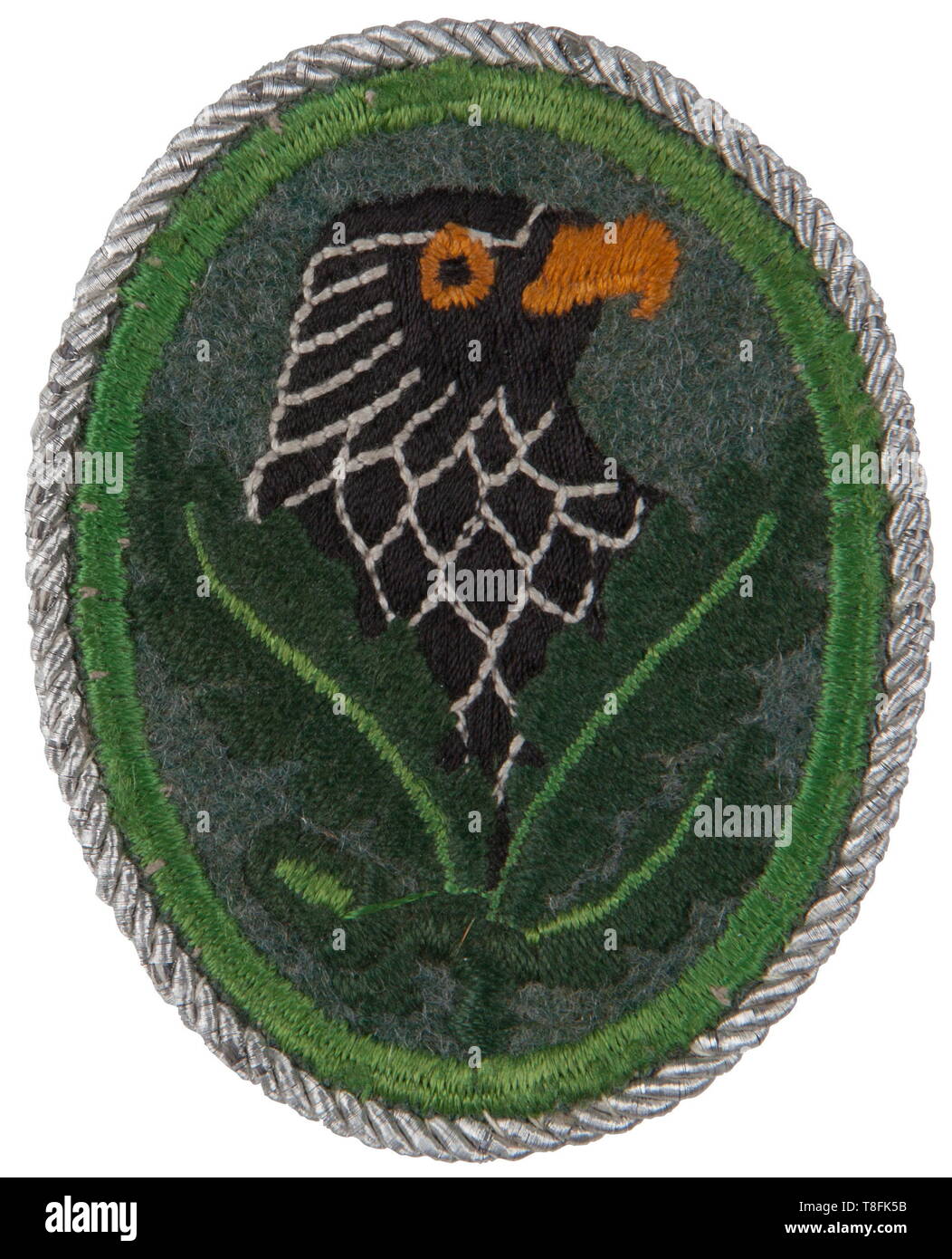 A Sniper's Badge 2nd Class Field-grey cloth oval with multi-colour ...