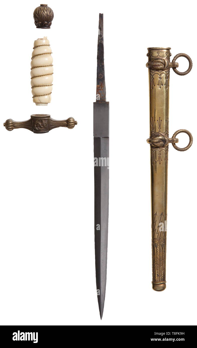 Navy dagger parts Imperial centre ridge blade. Wire wrapped Ivory grip ...