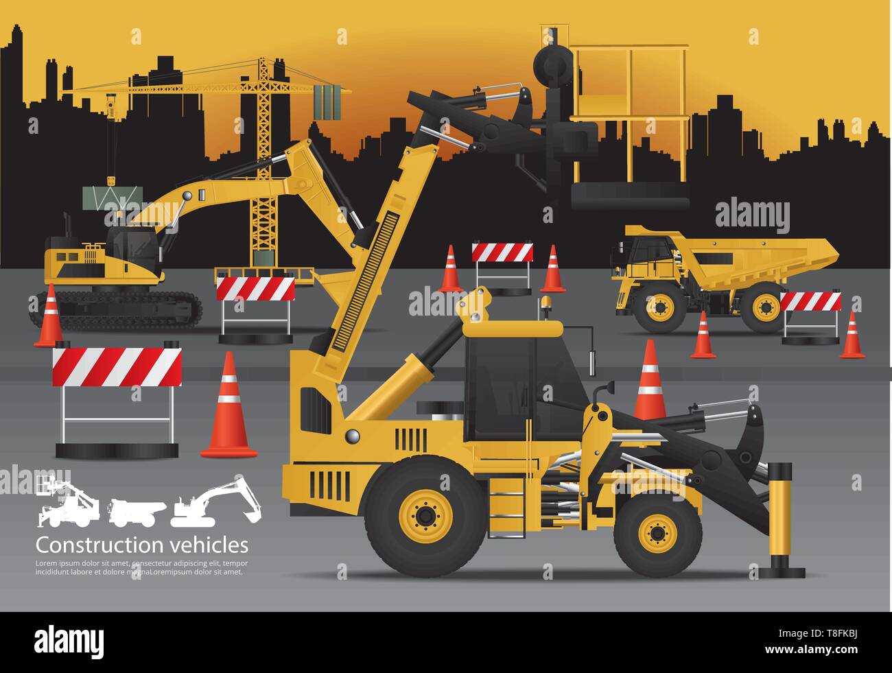 Construction vehicles Stock Vector Images - Alamy