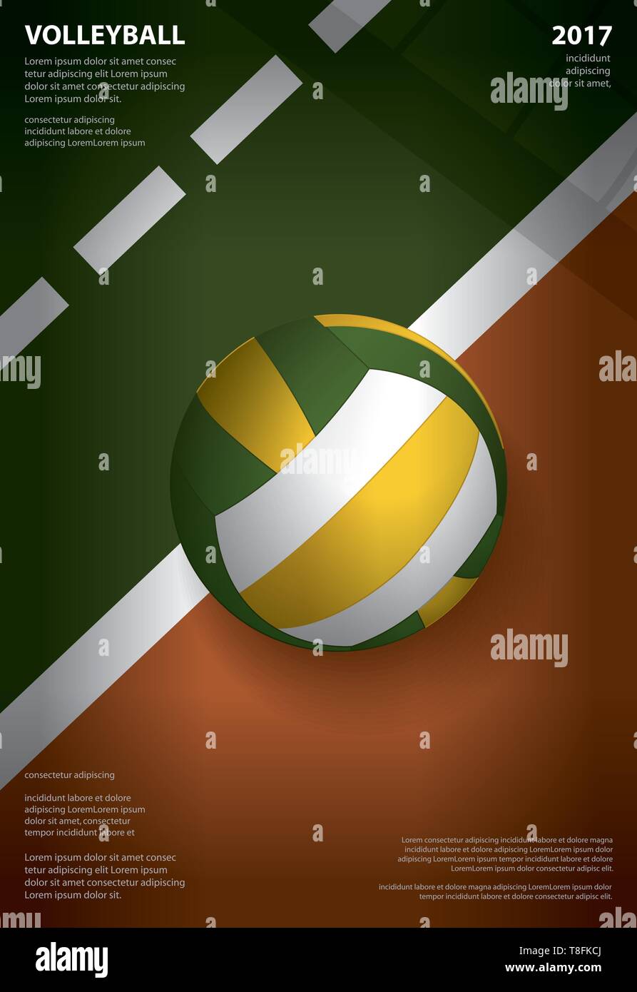 Illustration volleyball tournament flyer poster hi-res stock ...