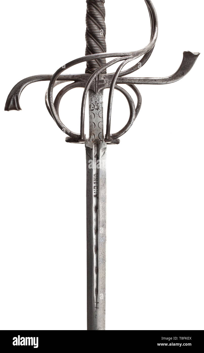 An officer's rapier, Munich, circa 1620 Double-edged blade of flattened ...