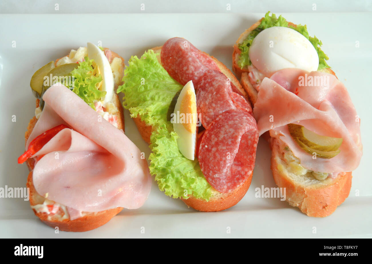 Traditional czech party food snack served on special occasions - three ...