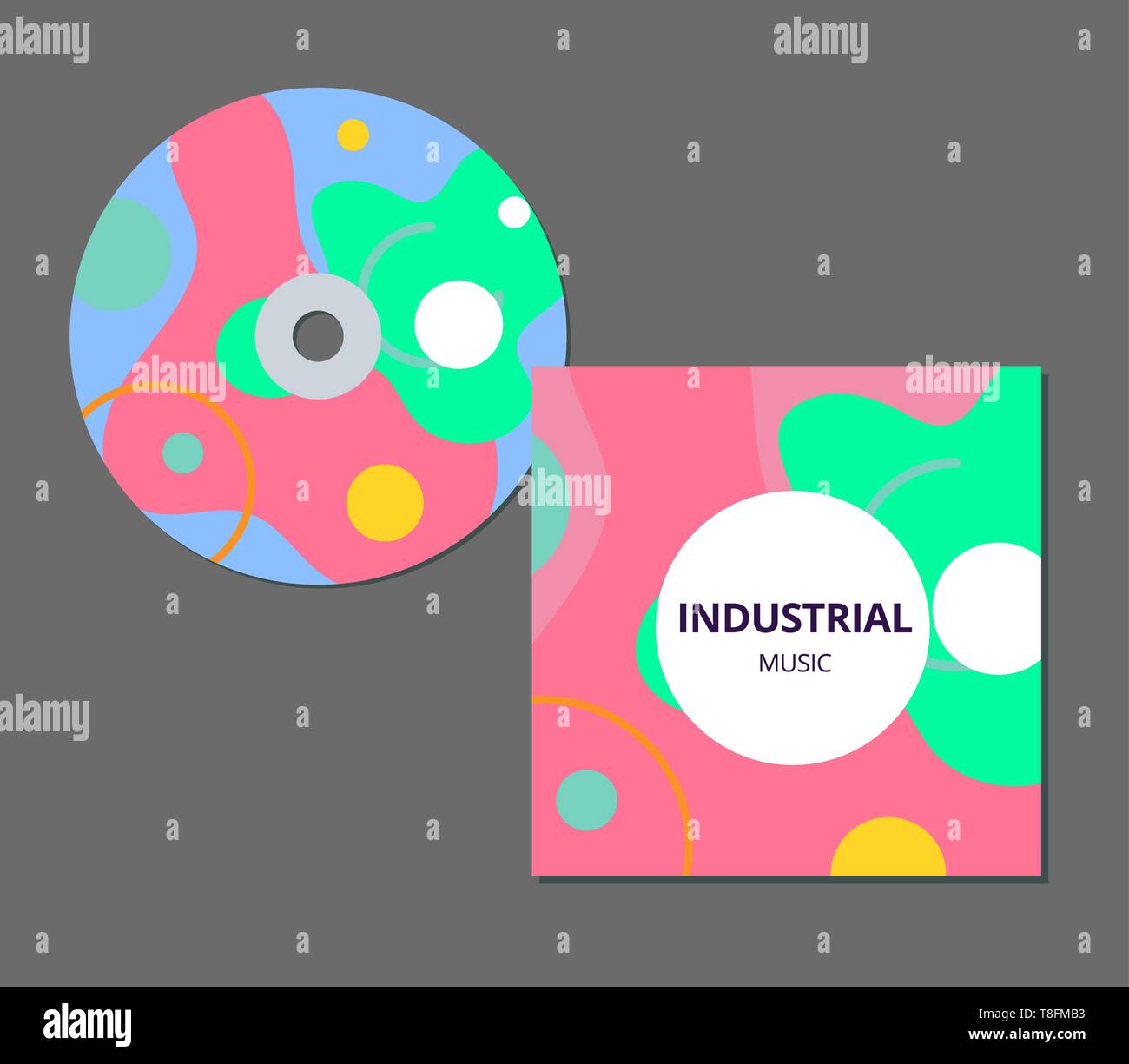 CD cover presentation design template with abstract geometric shapes ...