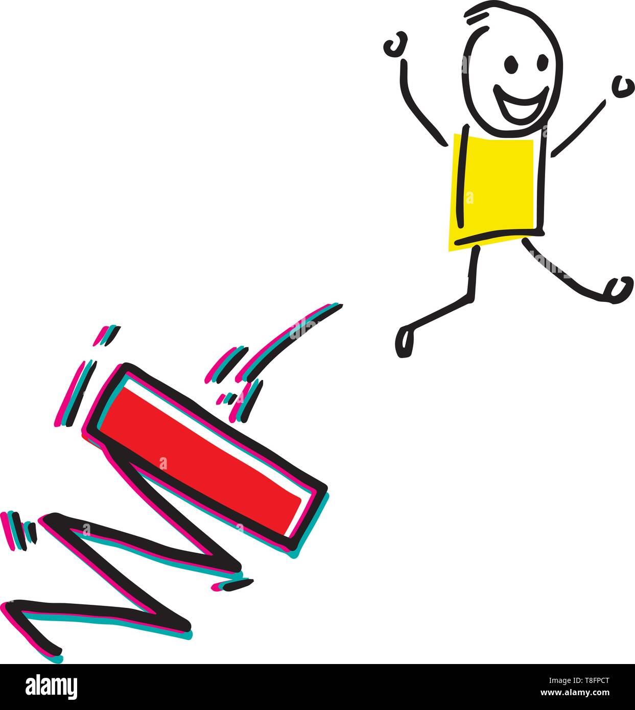 Illustration of a happy man that jumps up high Stock Vector Image & Art ...