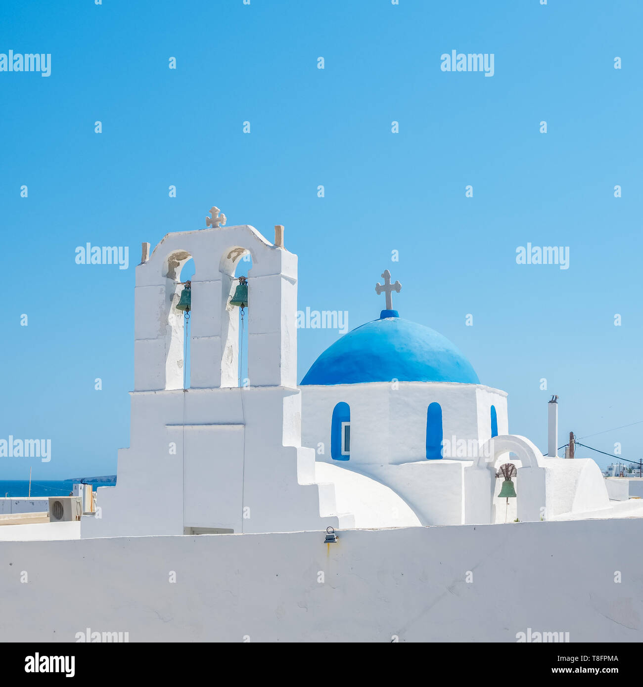 Blue byzantine greek orthodox church hi-res stock photography and ...