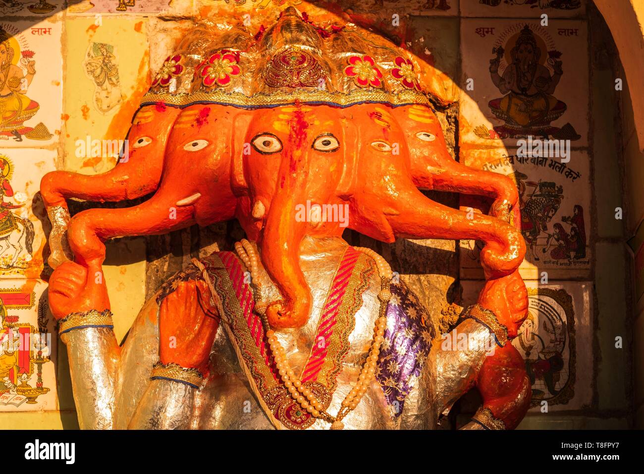 India, Rajasthan, Pushkar, holy city for Hindus, Hindu deity Stock ...