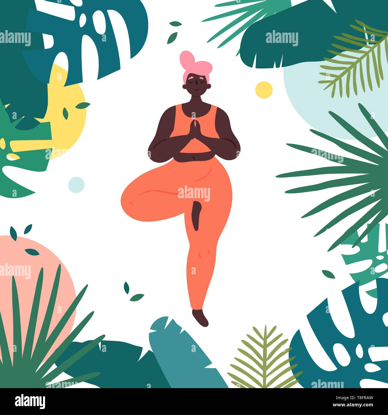 Woman in vrksasana yoga tree asana pose Stock Vector Image & Art - Alamy