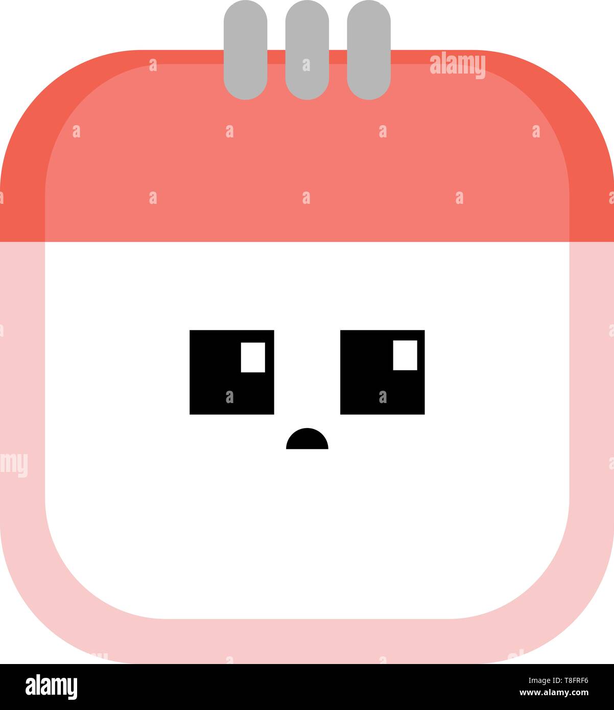 Emoji of a wire-bound spring calendar in red and white has a cute ...