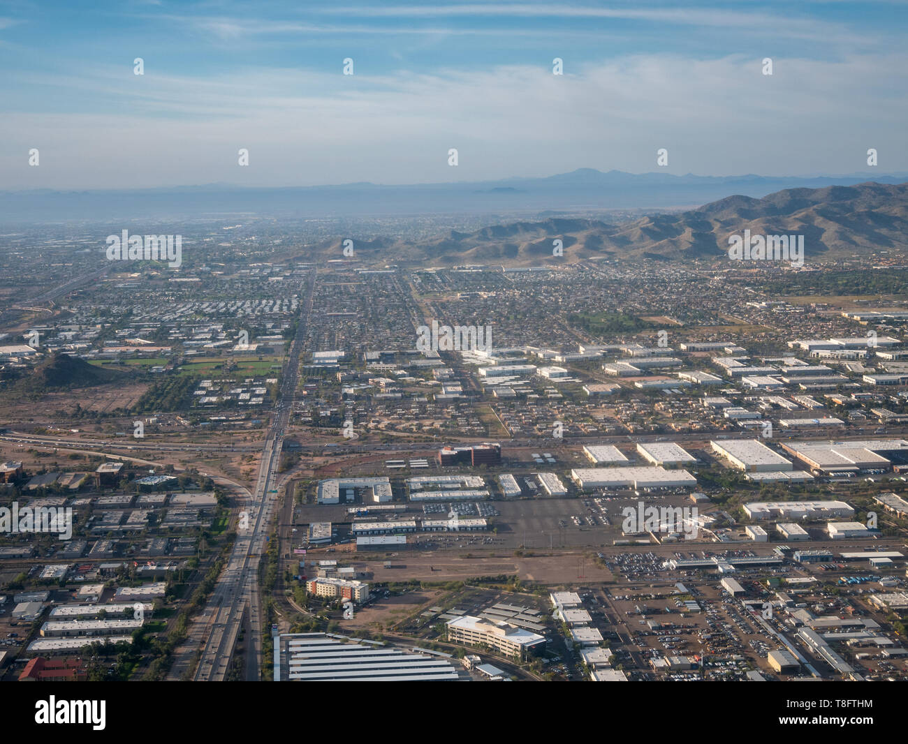 Aerial View of Phoenix City With Fog in the Distance Stock Photo - Alamy