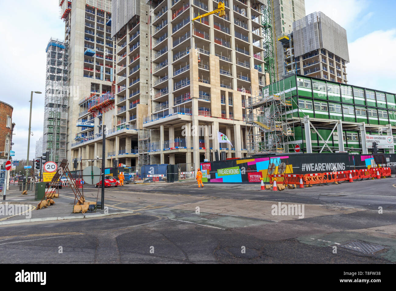 Woking, Surrey: construction of the new high rise mixed use Victoria ...