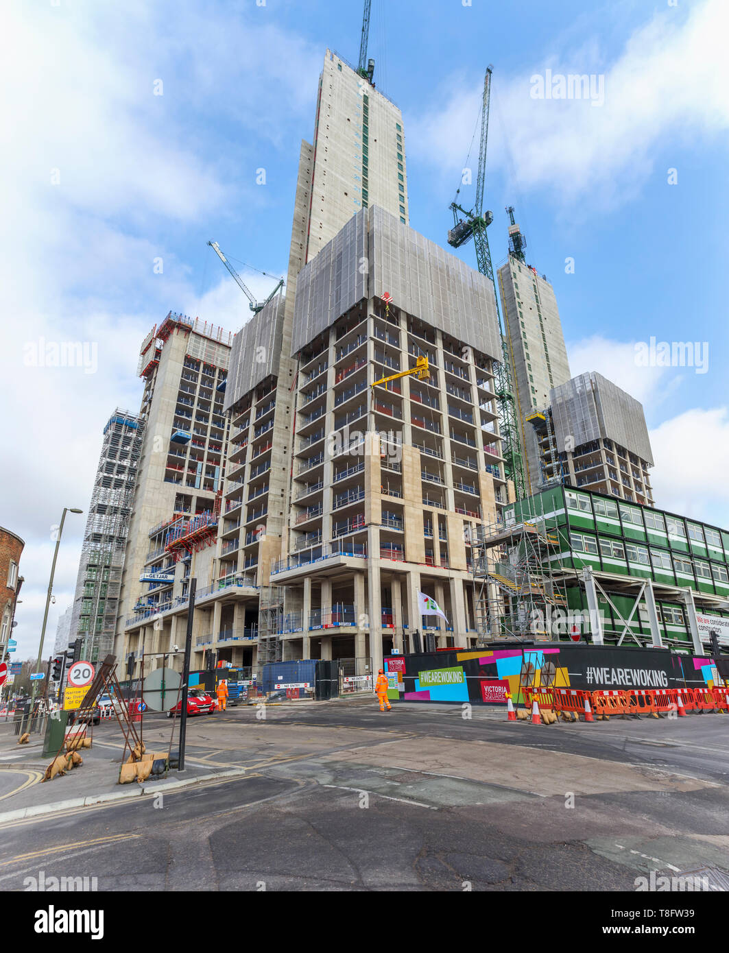 Woking, Surrey: construction of the new high rise mixed use Victoria ...