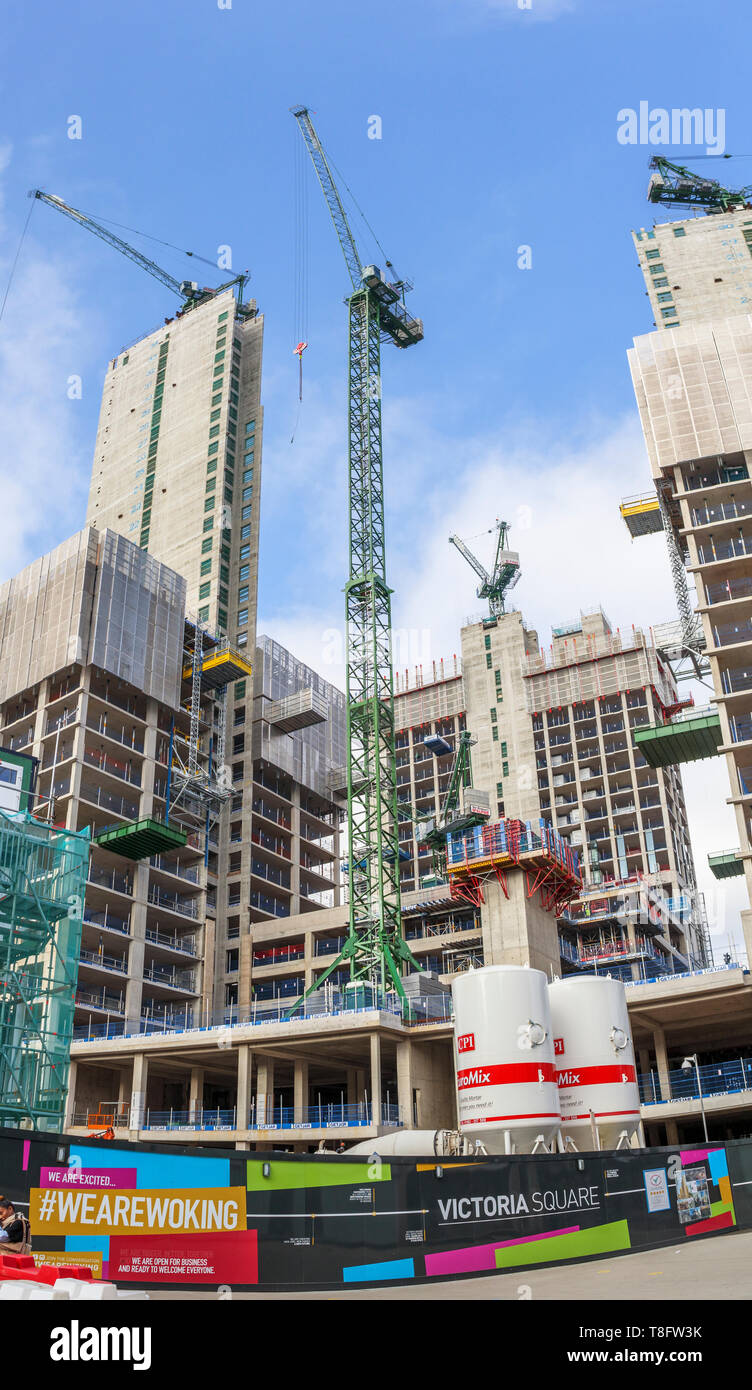 Woking, Surrey: construction of the new high rise mixed use Victoria ...