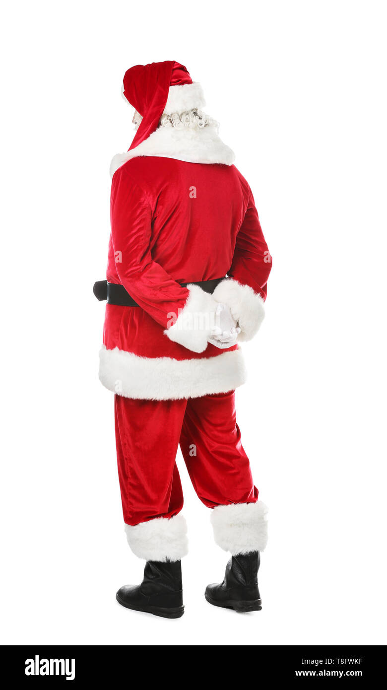 Santa Claus on white background Stock Photo - Alamy