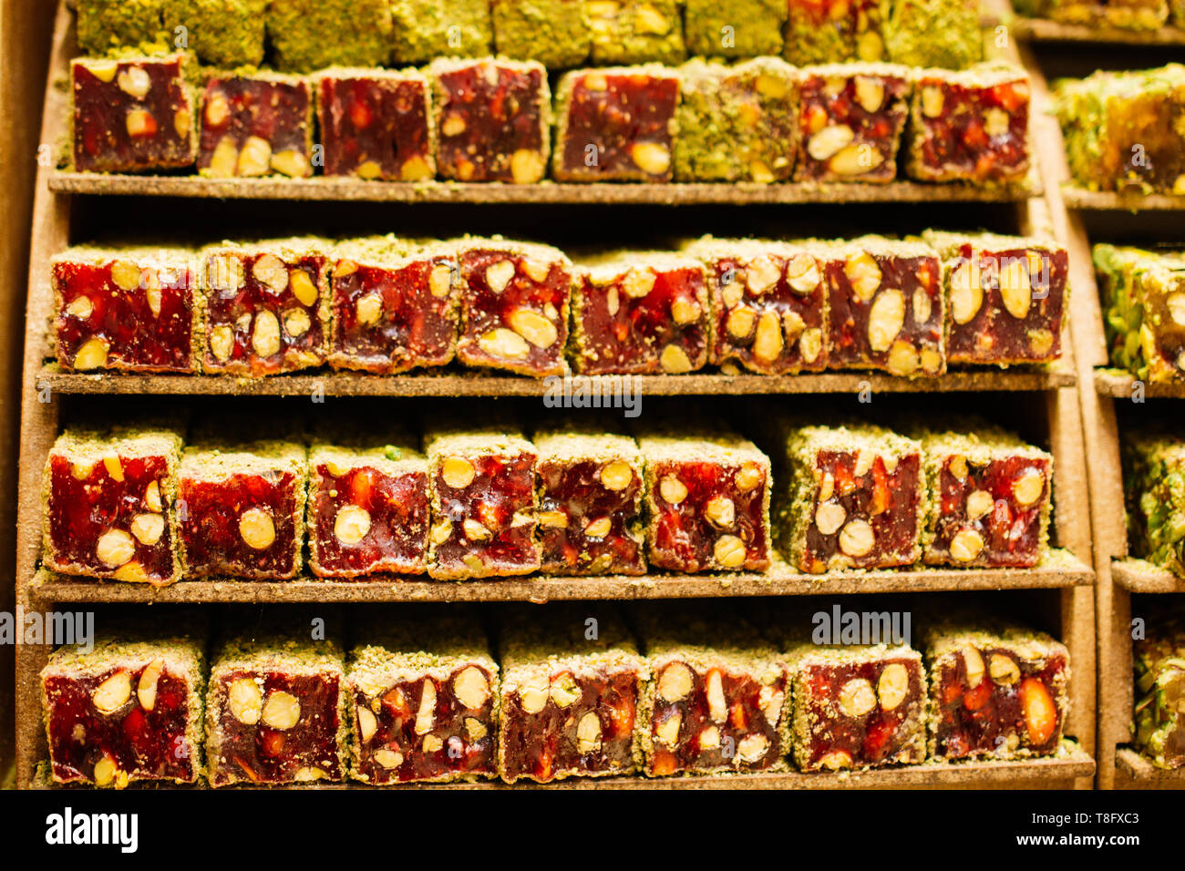 Load of traditional turkish delight lokum candy Stock Photo - Alamy