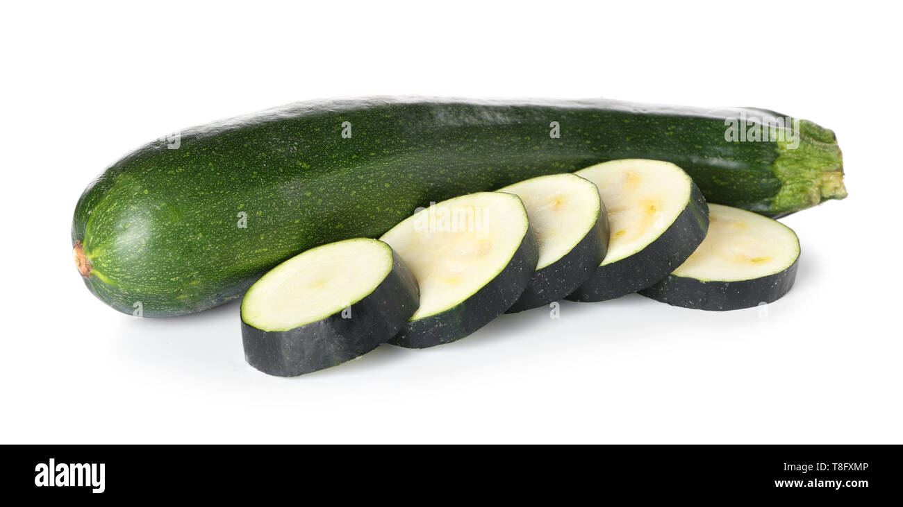 Fresh zucchini isolated on white Stock Photo - Alamy