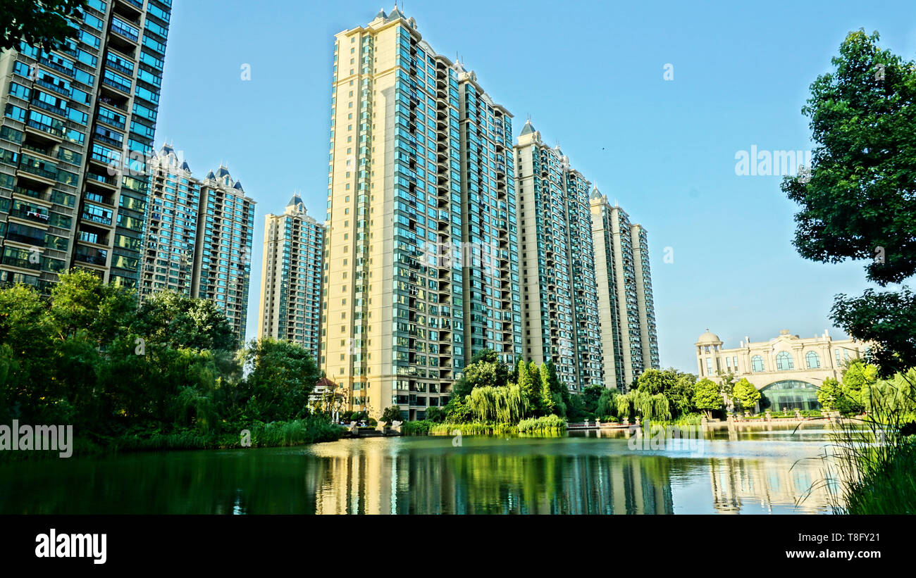 High-rise building in residential district Stock Photo - Alamy