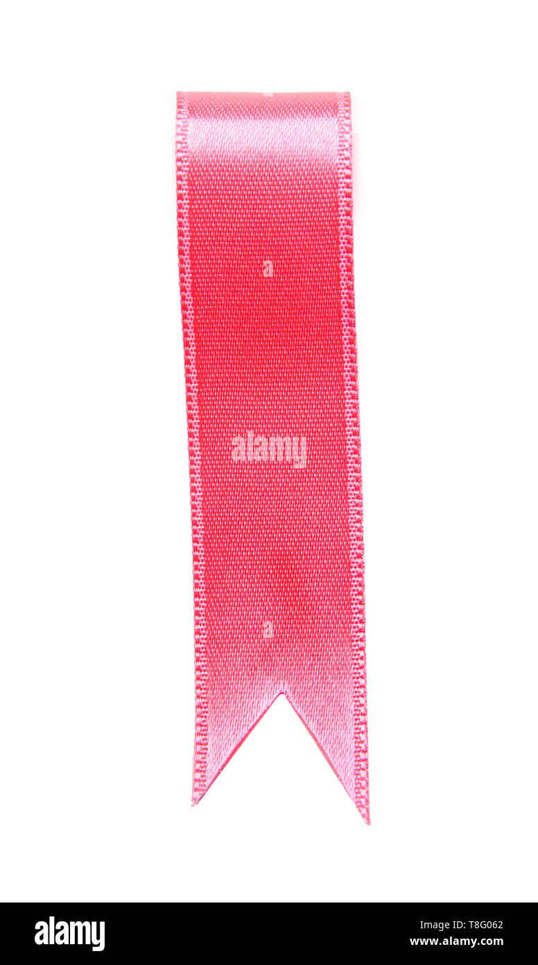 Pink ribbon bookmark on white background Stock Photo - Alamy