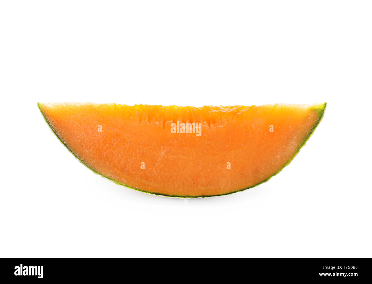 Sliced ripe melon on white background Stock Photo - Alamy