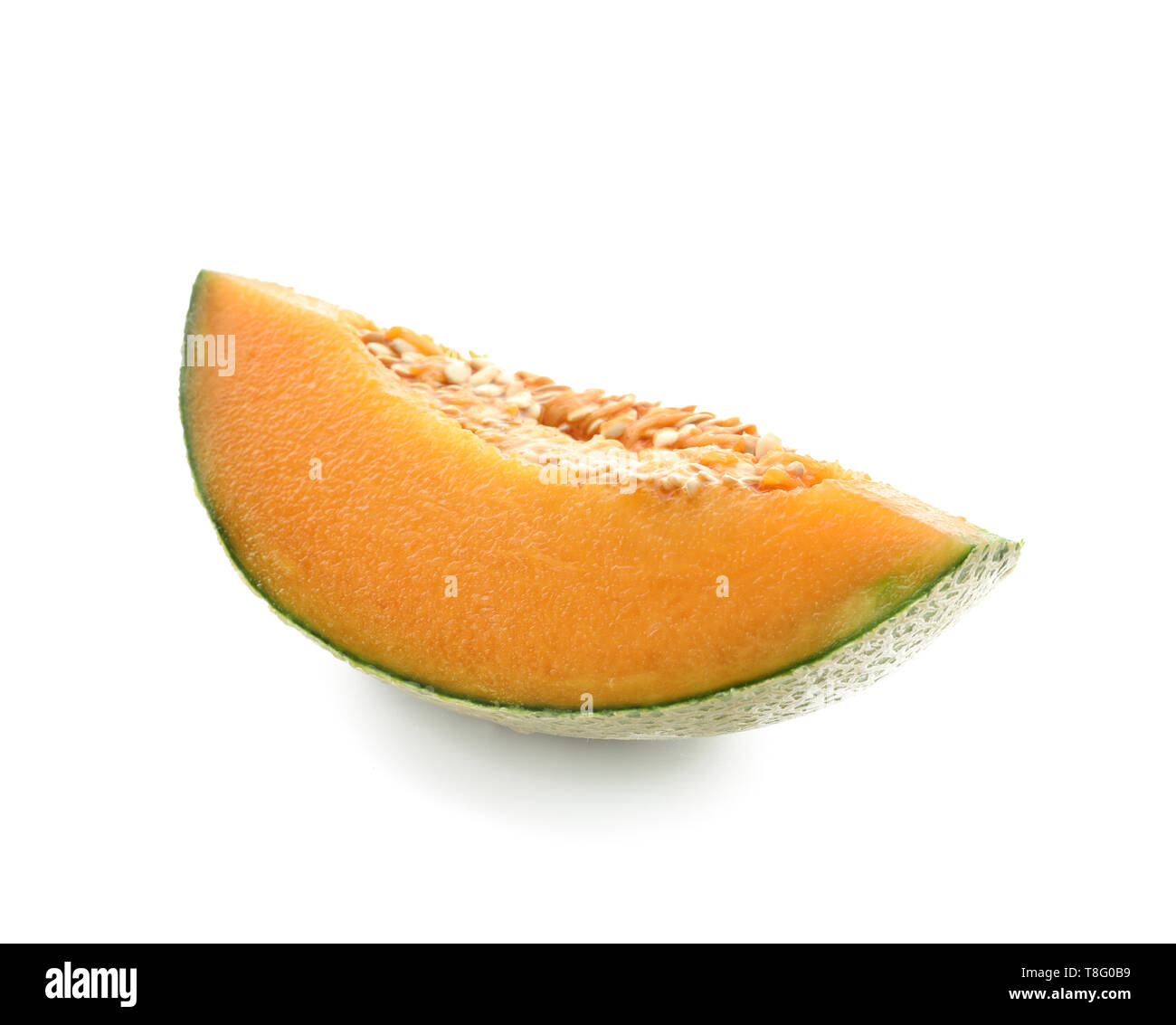 Sliced ripe melon on white background Stock Photo - Alamy
