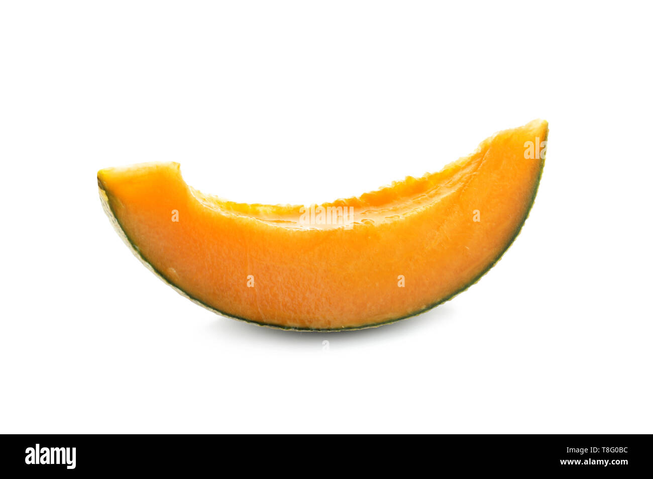 Sliced ripe melon on white background Stock Photo - Alamy