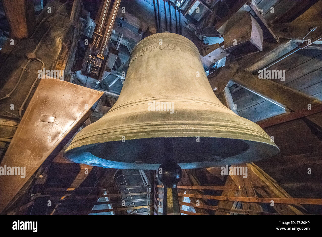 Bell tower within Notre Dame Cathedral, Paris, France. Notre Dame ...