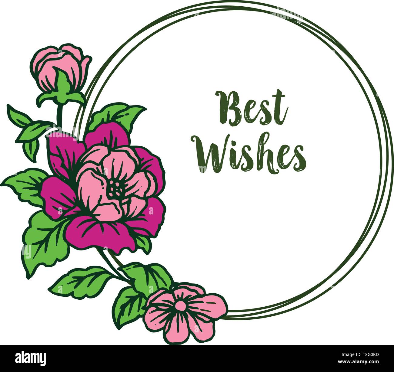 Vector illustration shape of card best wishes for beauty colorful ...