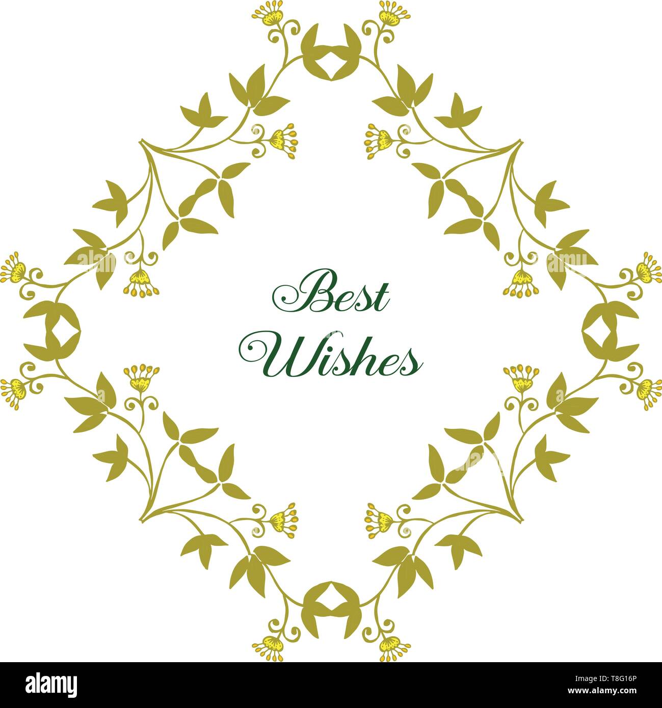 Vector illustration beautiful leaf floral frame with decor of card best ...