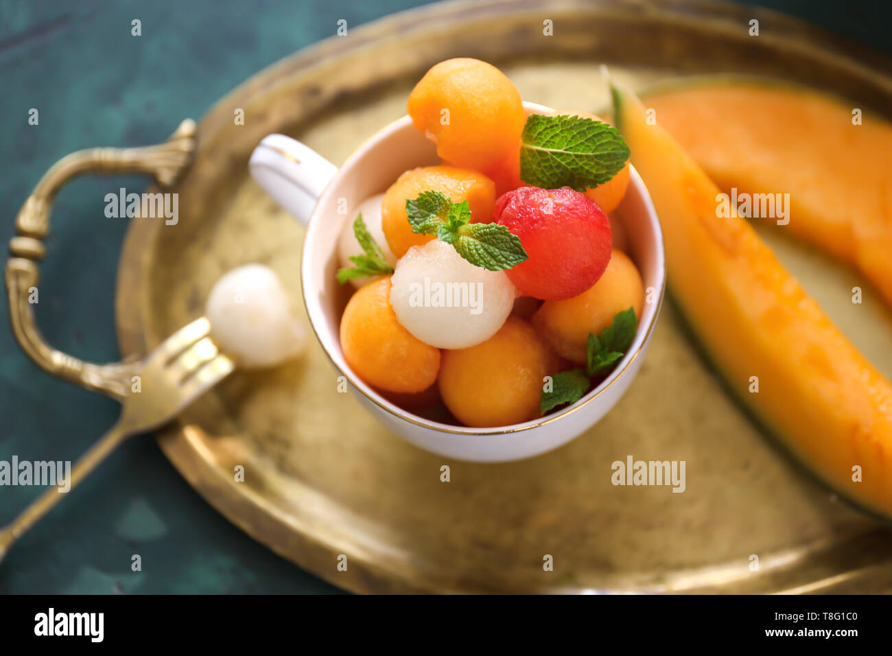Melon fruit cup watermelon cantaloupe hi-res stock photography and ...