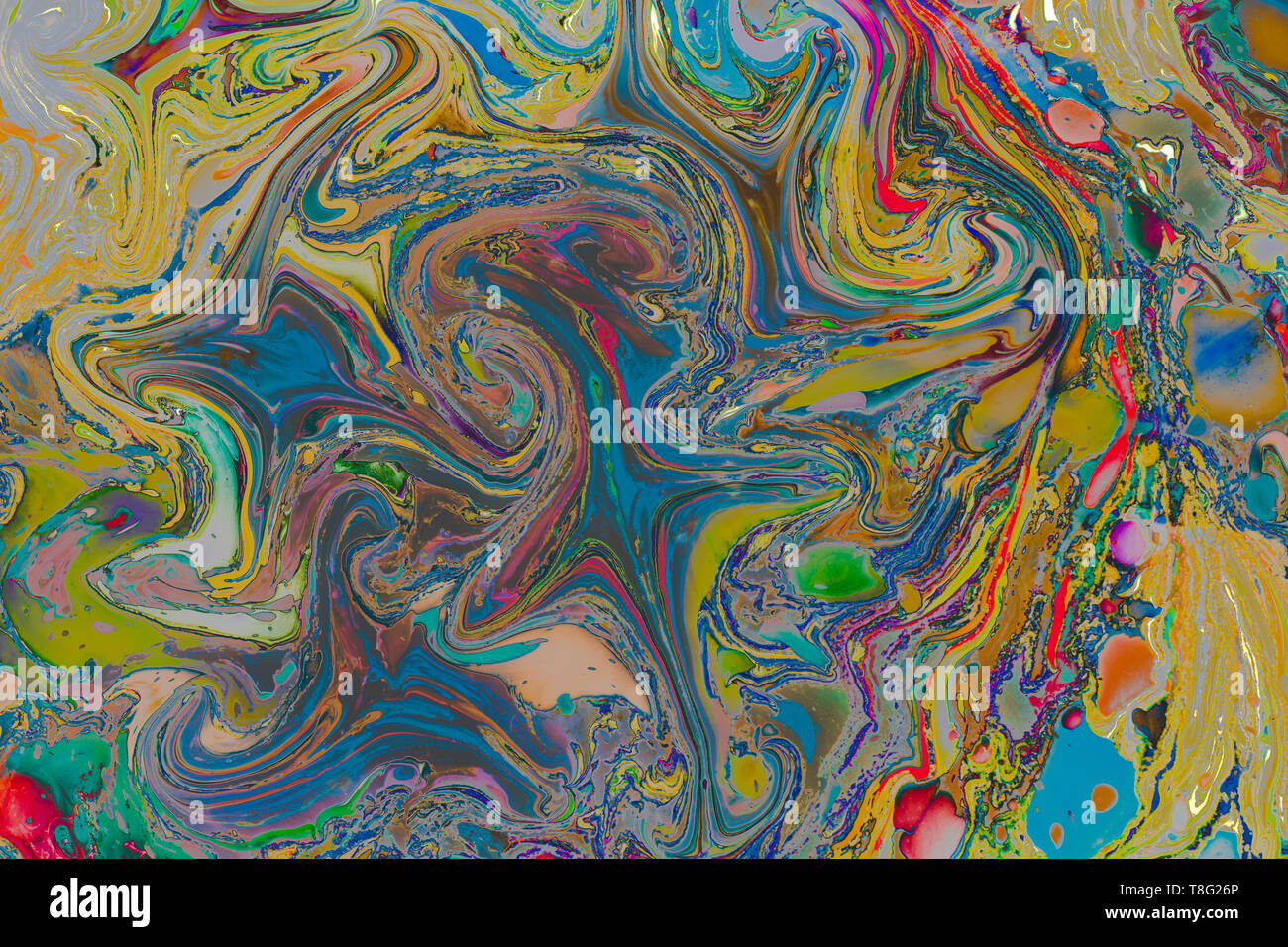 Traditional Ottoman Turkish abstract marbling art patterns as ...