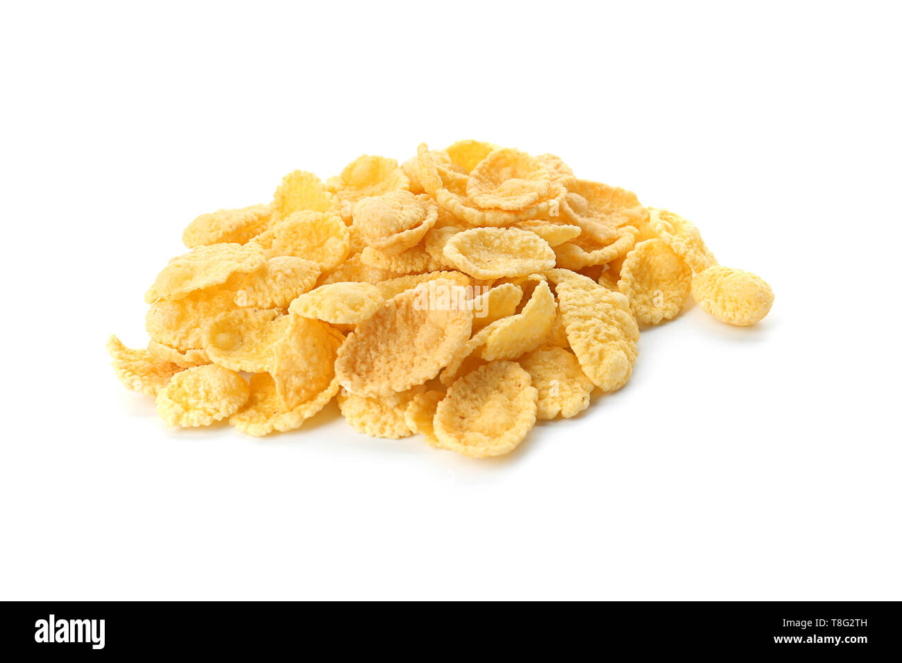Pile of healthy cornflakes on white background Stock Photo - Alamy
