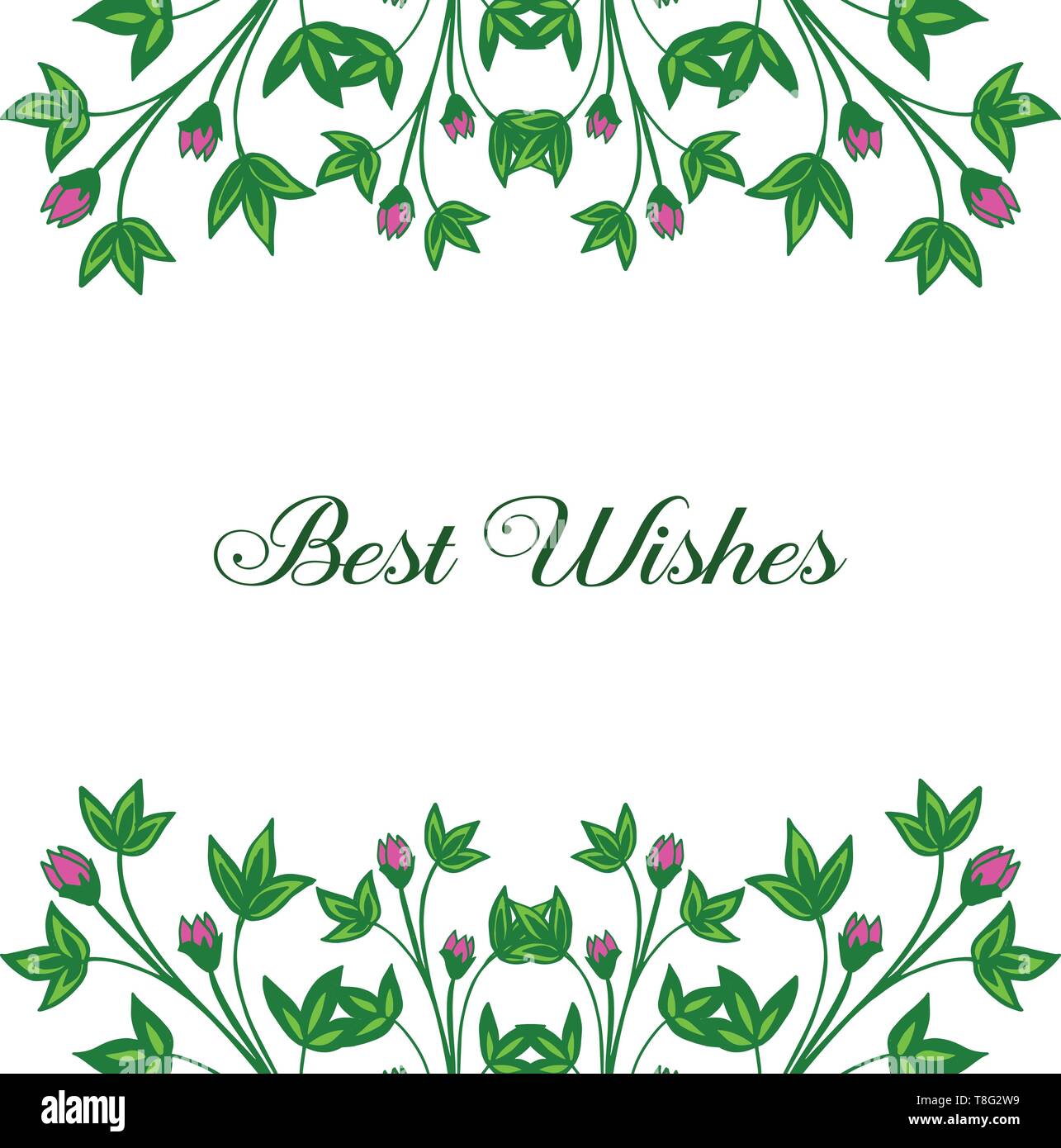 Vector illustration greeting card best wishes with beauty of frame ...