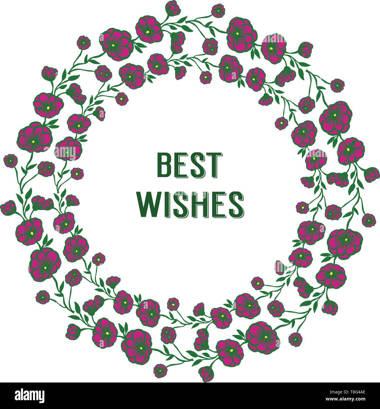 Vector illustration design artwork floral frame for card best wishes ...