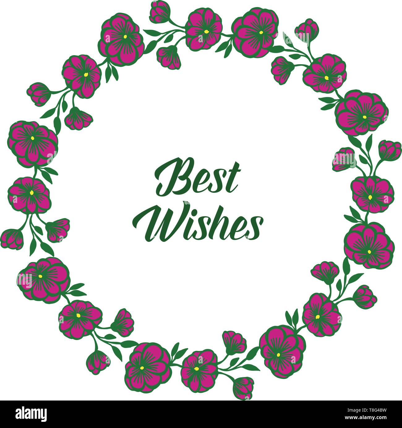 Vector illustration design artwork floral frame for card best wishes ...