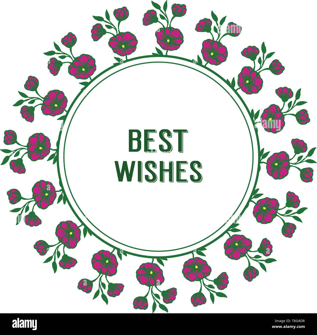 Vector illustration design artwork floral frame for card best wishes ...