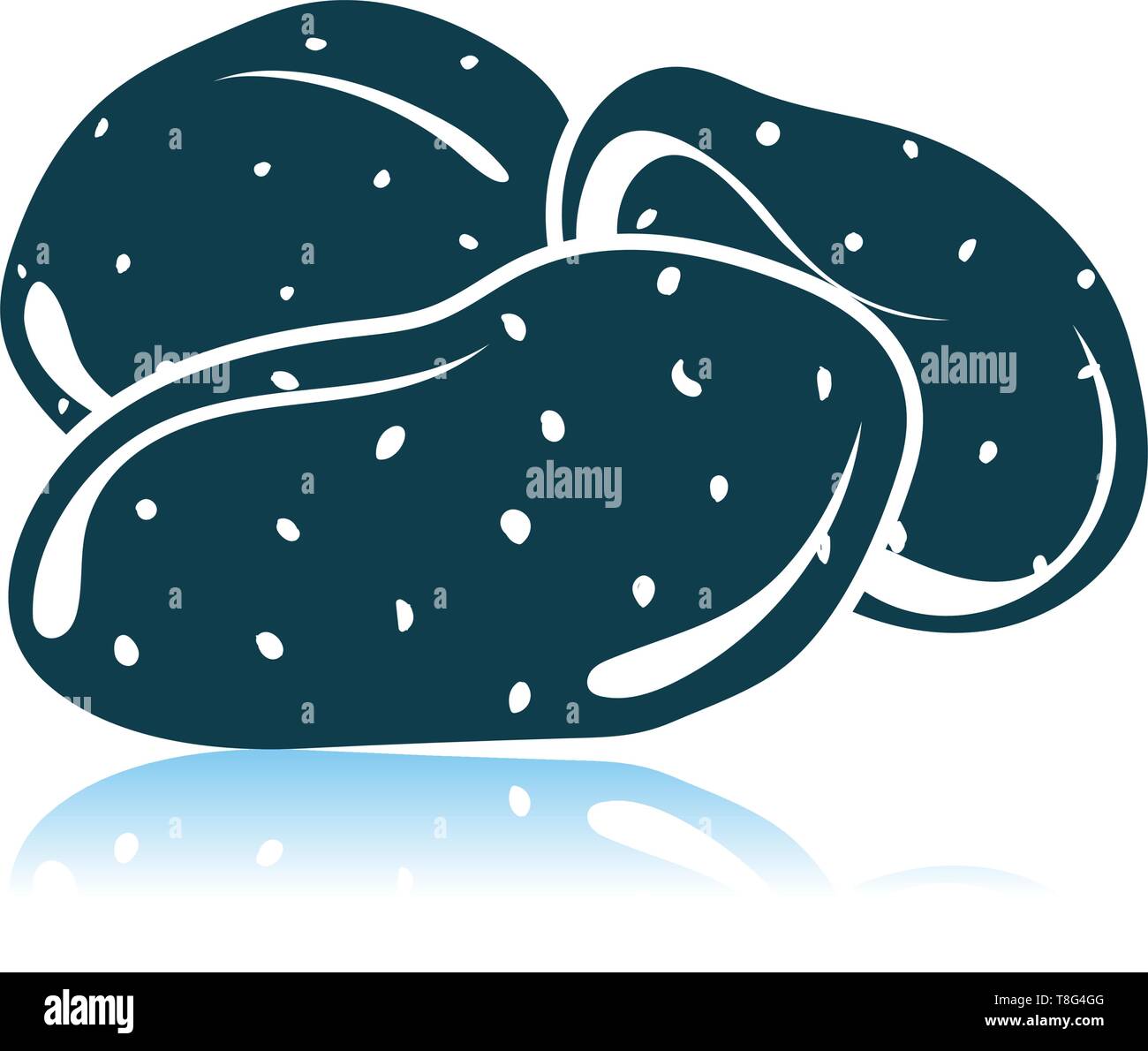 Potato Icon On Gray Background. Shadow Reflection Design. Vector ...