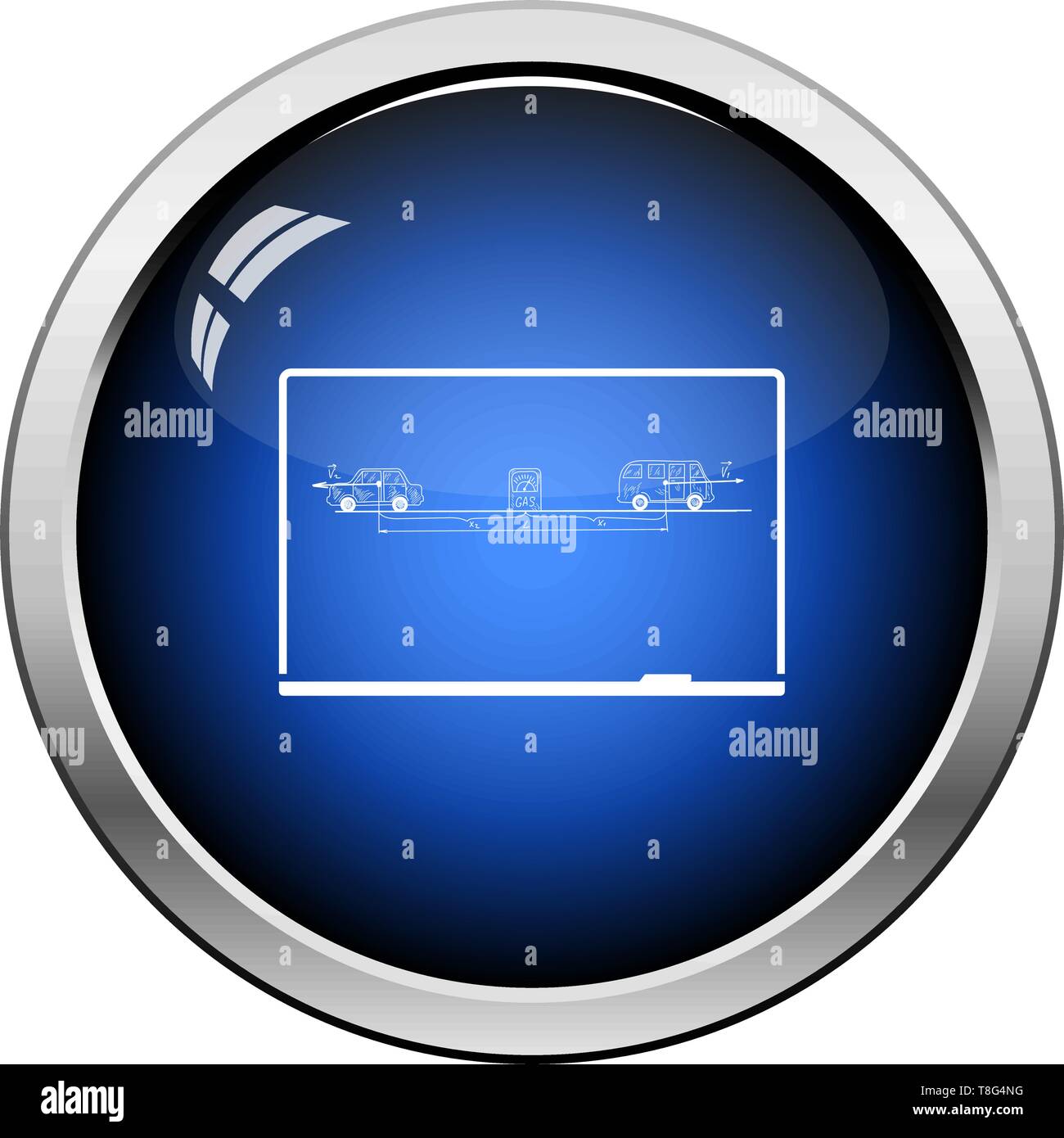 Classroom Blackboard Icon. Glossy Button Design. Vector Illustration ...