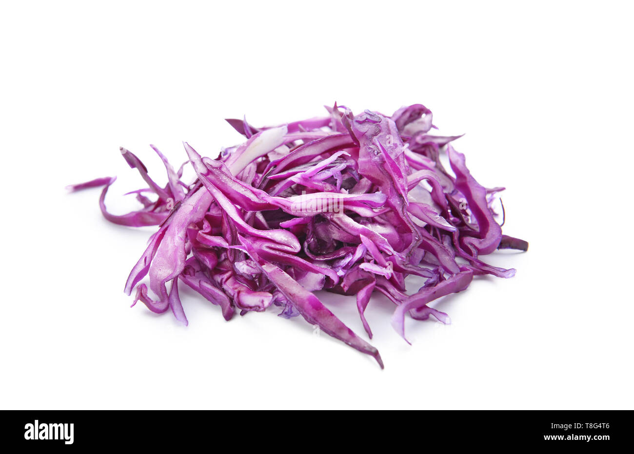 Cut red cabbage on white background Stock Photo - Alamy