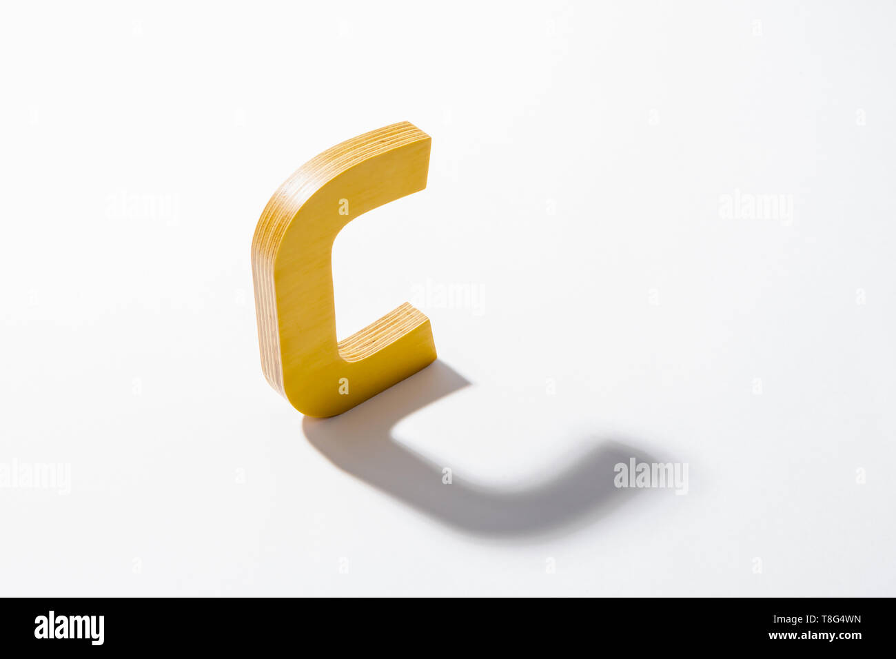 Wooden Alphabet C and Shadow Reflection Stock Photo - Alamy